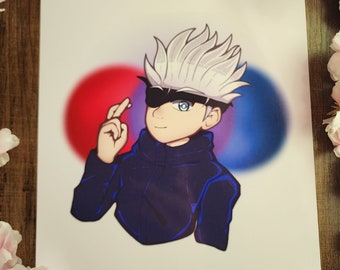 Satoru Gojo Jujutsu Kaisen Print - Etsy