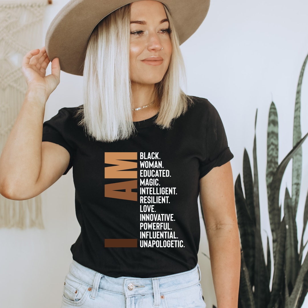I Am Black Woman Shirt, I Am Powerful Shirt, I Am Woman Tees ...