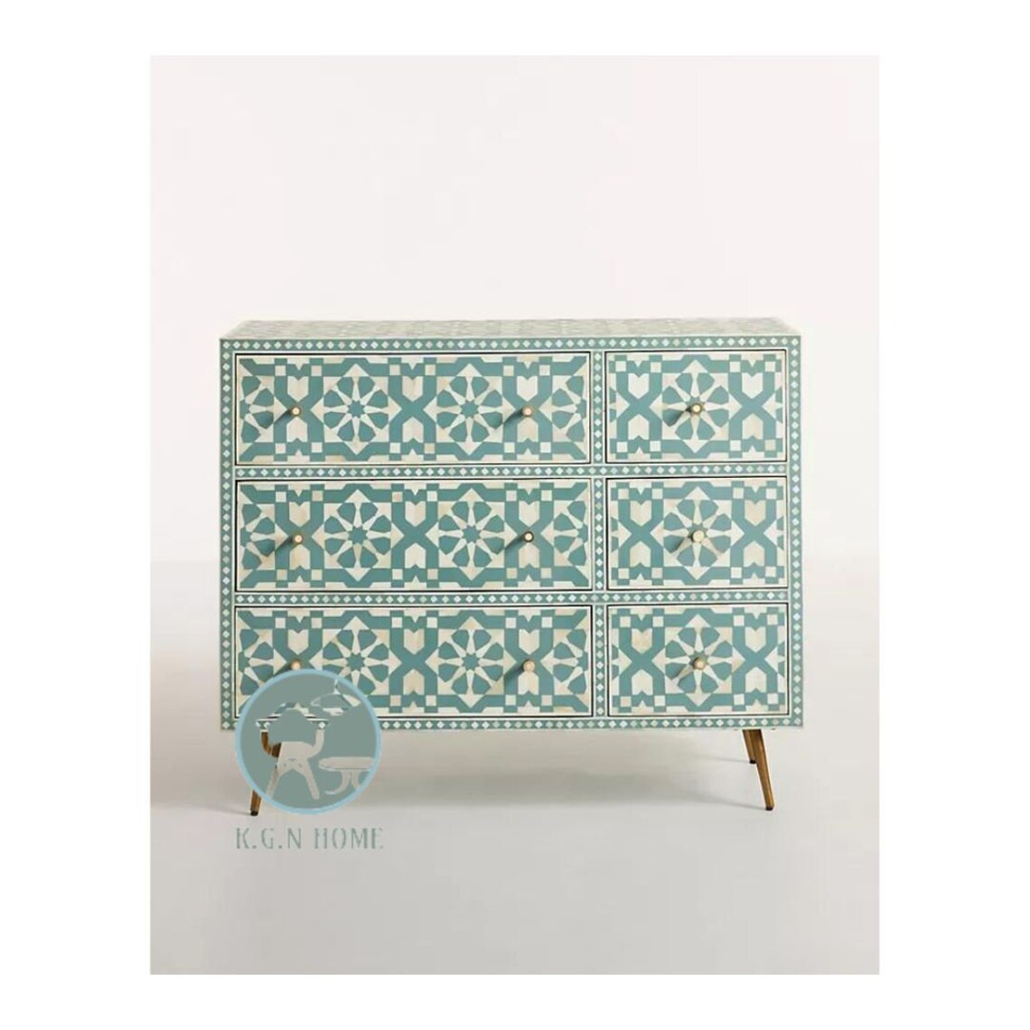 Bone Inlay Moroccan Six Drawer Dresser Bone Inlay Cabinet - Etsy