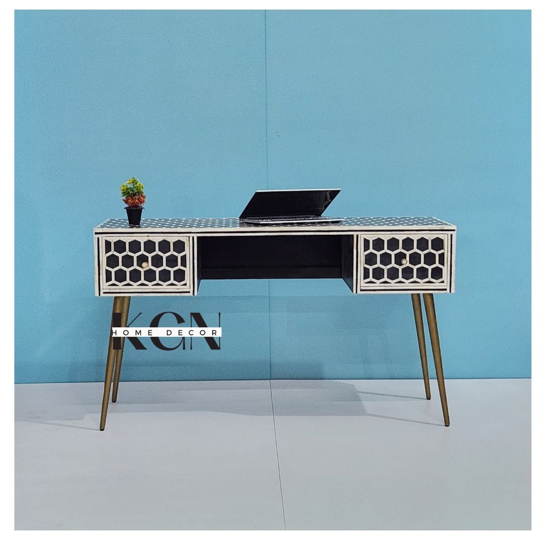 Bone Inlay Work Desk , Bone Inlay Laptop Table , Bone Inlay Console ...