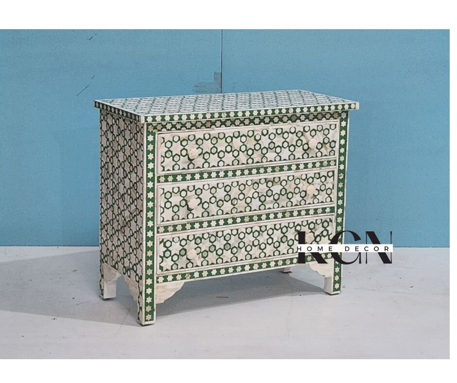 Bone Inlay Cabinet , Bone Inlay 3 Drawer Dresser , Bone Inlay Floral ...