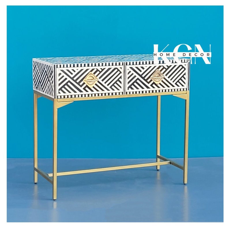 Bone Inlay Console Table , Bone Inlay Work Desk , Laptop Table ,floral ...