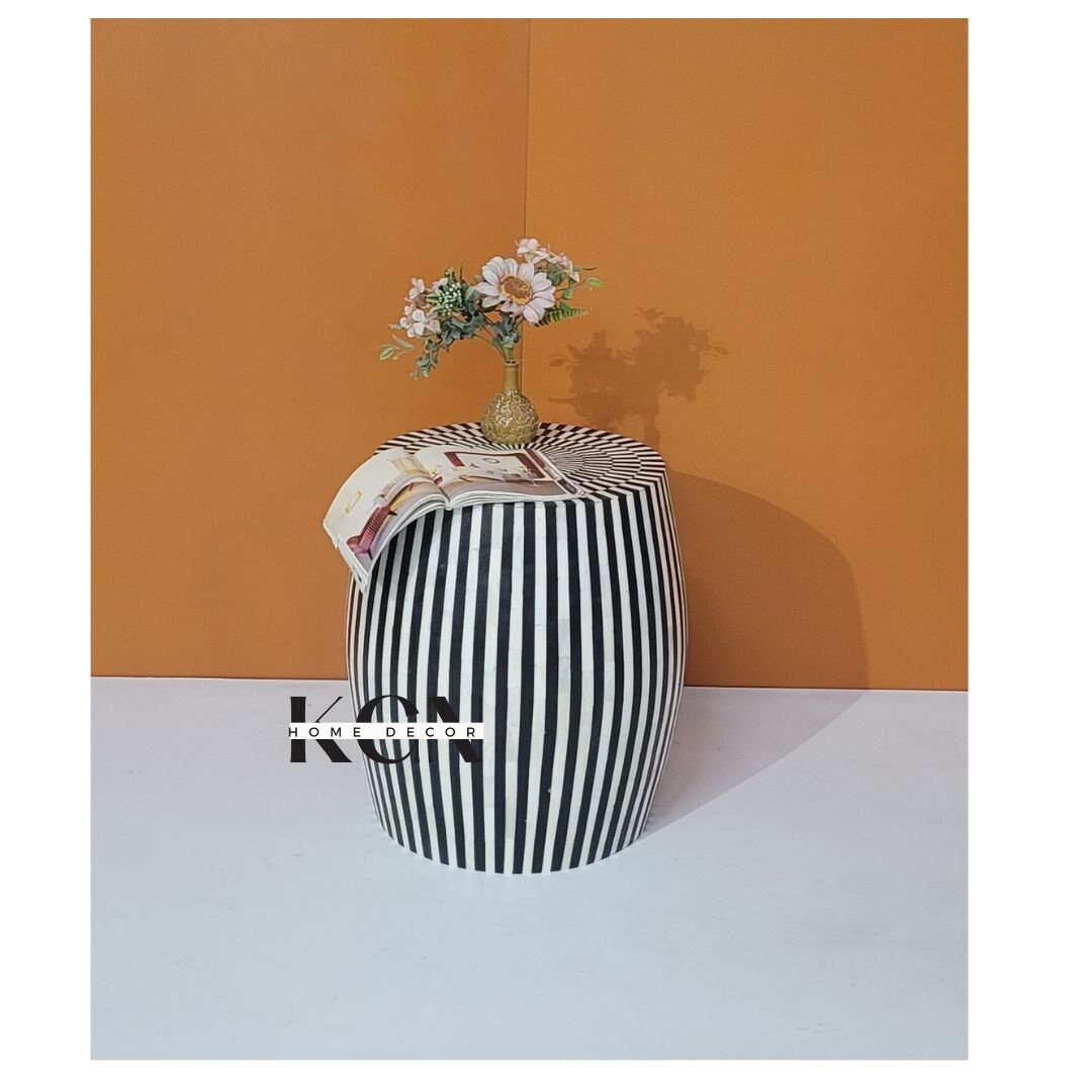 Bone Inlay Round Side Table Bone Inlay End Table Bone - Etsy