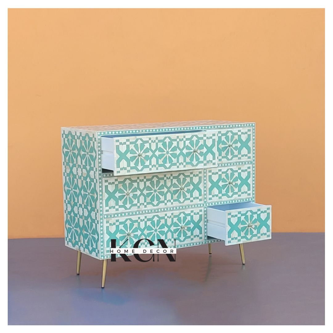 Bone Inlay Moroccan Six Drawer Dresser Bone Inlay Cabinet - Etsy