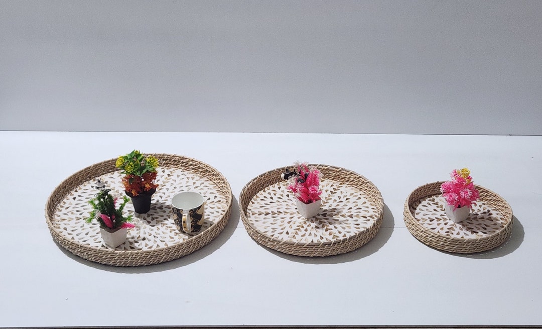 Bone Inlay Set of 3 Tray Bone Inlay Serving Tray Bone - Etsy