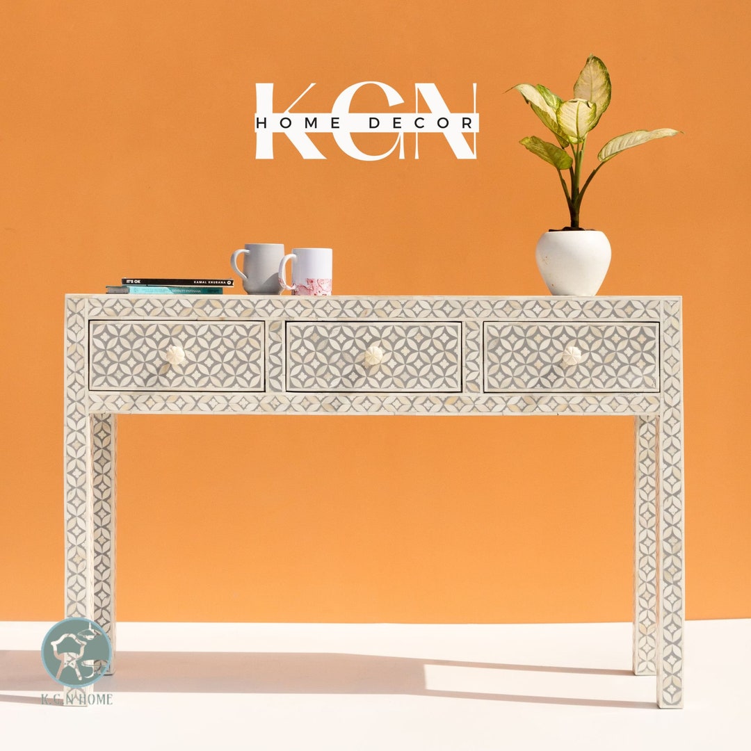 Bone Inlay Work Desk , Bone Inlay Laptop Table , Bone Inlay Console ...