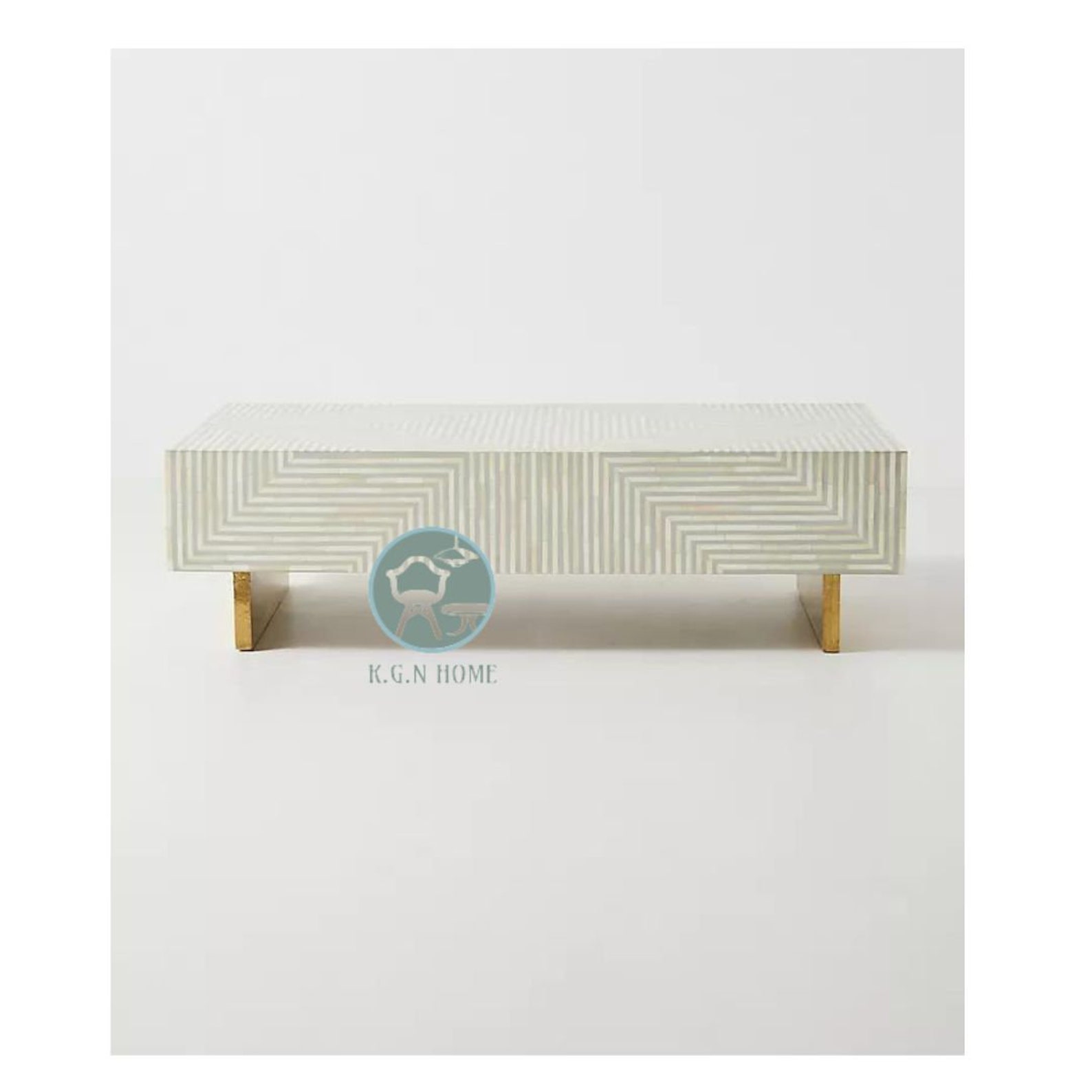 Bone Inlay Striped Coffee Table Bone Inlay Furniture Bone - Etsy