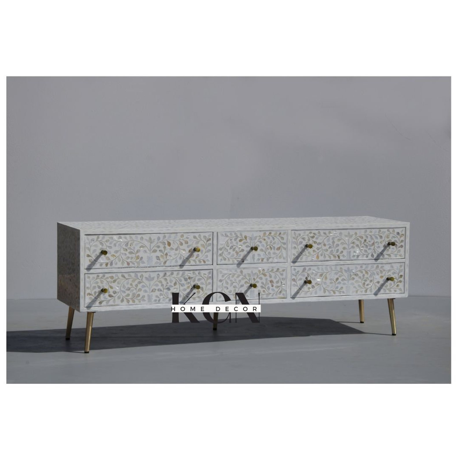 Mother of Pearl Inlay Media Console , MOP Inlay Media Cabinet , MOP ...