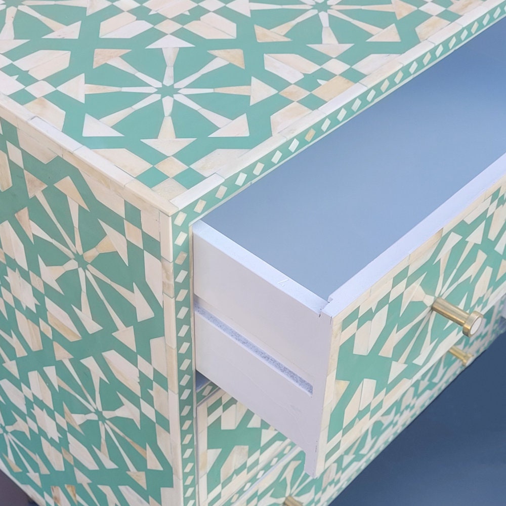 Bone Inlay Moroccan Six Drawer Dresser Bone Inlay Cabinet - Etsy