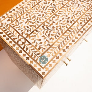 Teak Wood Inlay Dresser , Wood Inlay Sideboard , Wood Inlay Buffet ...