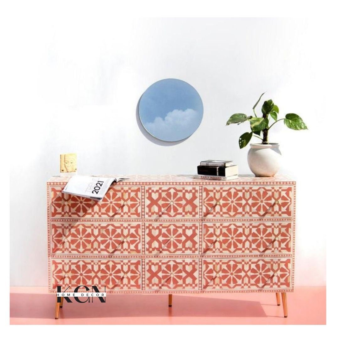 Bone Inlay Moroccan Dresser , Bone Inlay 9 Drawer , Bone Inlay ...