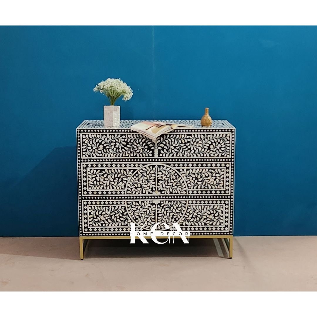 Bone Inlay Cabinet , Bone Inlay Floral Cabinet , Bone Inlay Storage ...