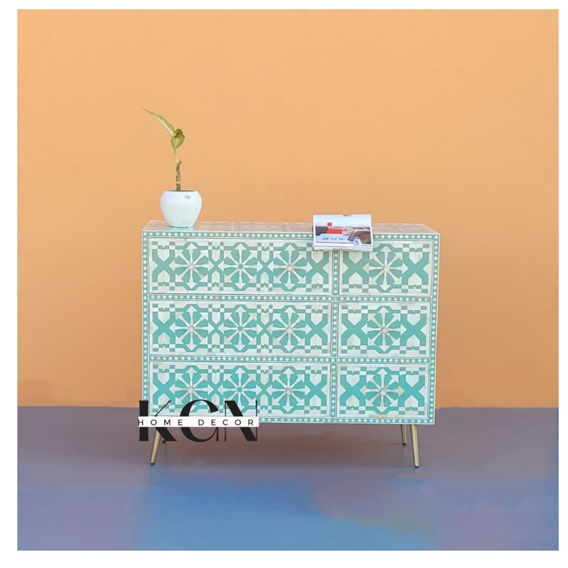 Bone Inlay Moroccan Six Drawer Dresser Bone Inlay Cabinet - Etsy