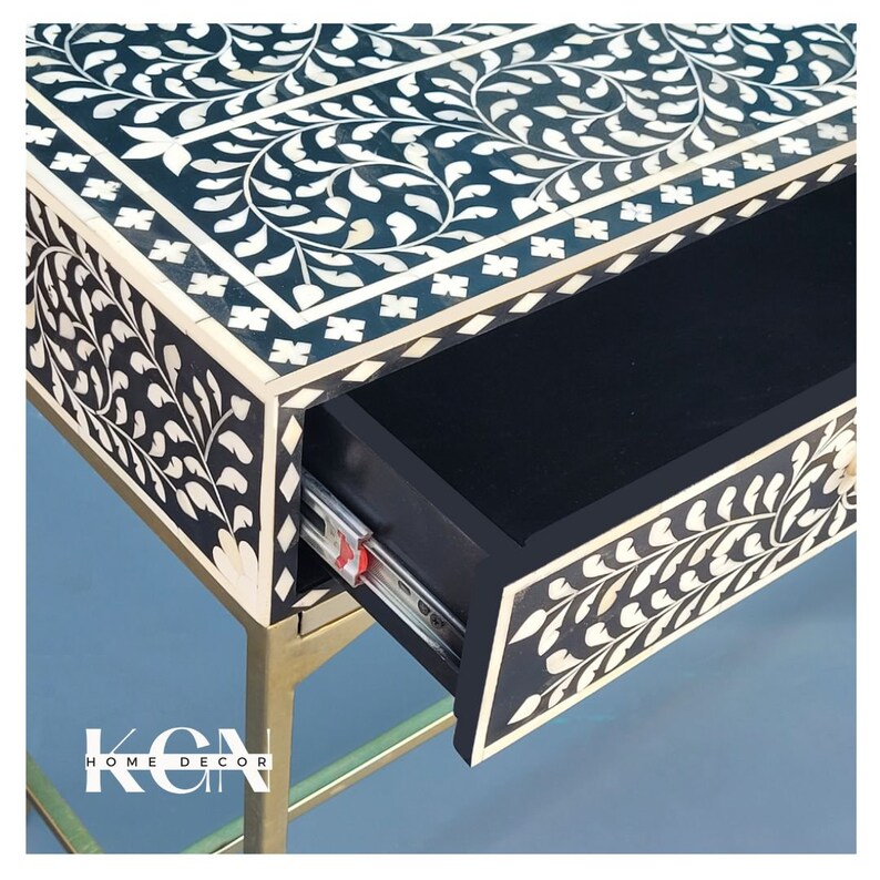 Bone Inlay Console Table Bone Inlay Work Desk Laptop Table - Etsy