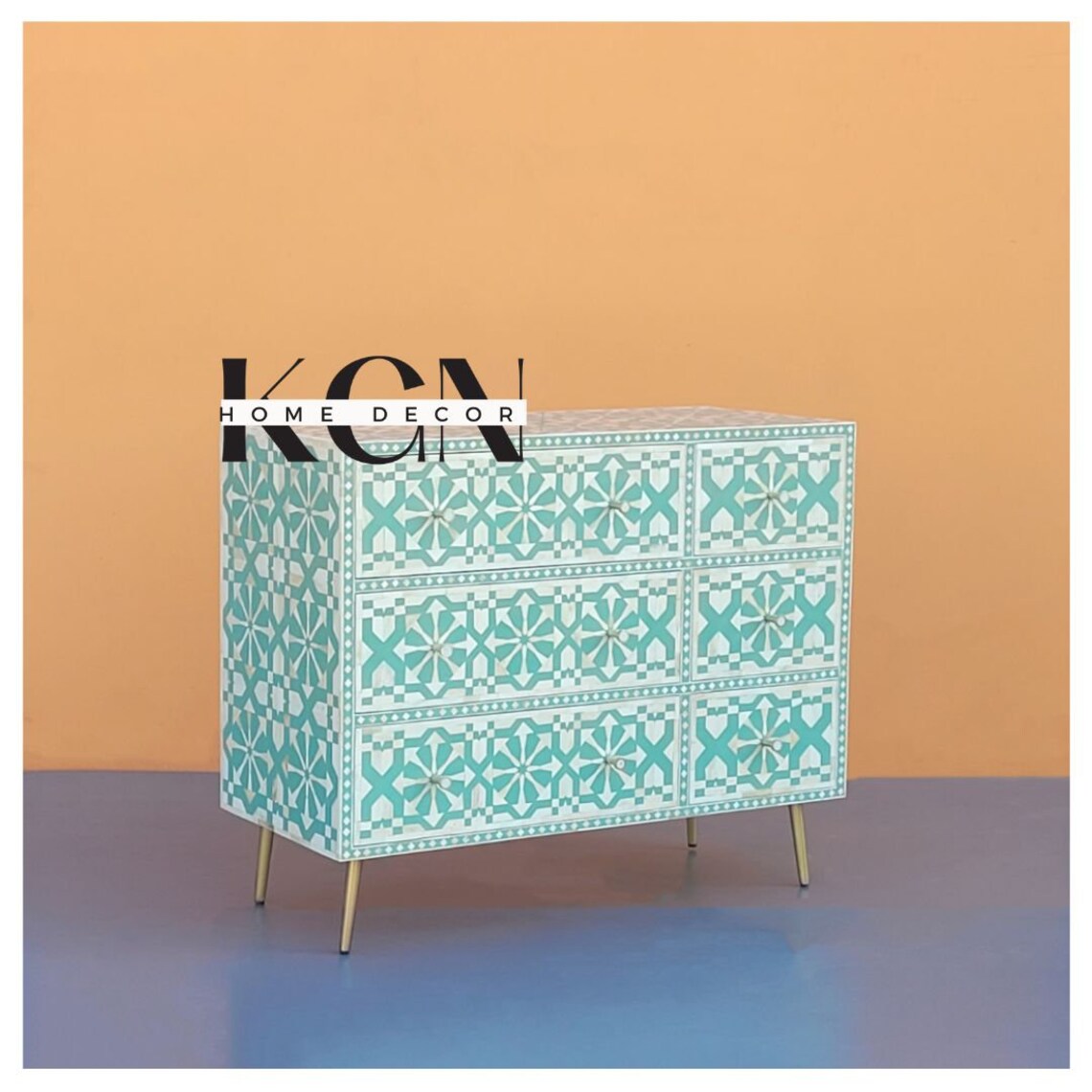 Bone Inlay Moroccan Six Drawer Dresser Bone Inlay Cabinet - Etsy