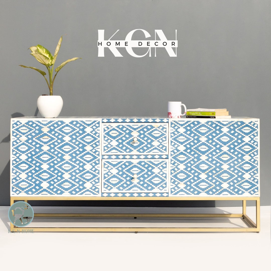 Bone Inlay Media Console , Bone Inlay TV Unit , Moroccan Bone Inlay ...