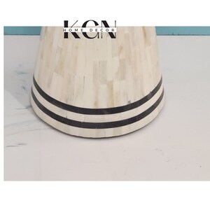Bone Inlay Side Table , Round Side Table , Bone Inlay End Table , Bone ...
