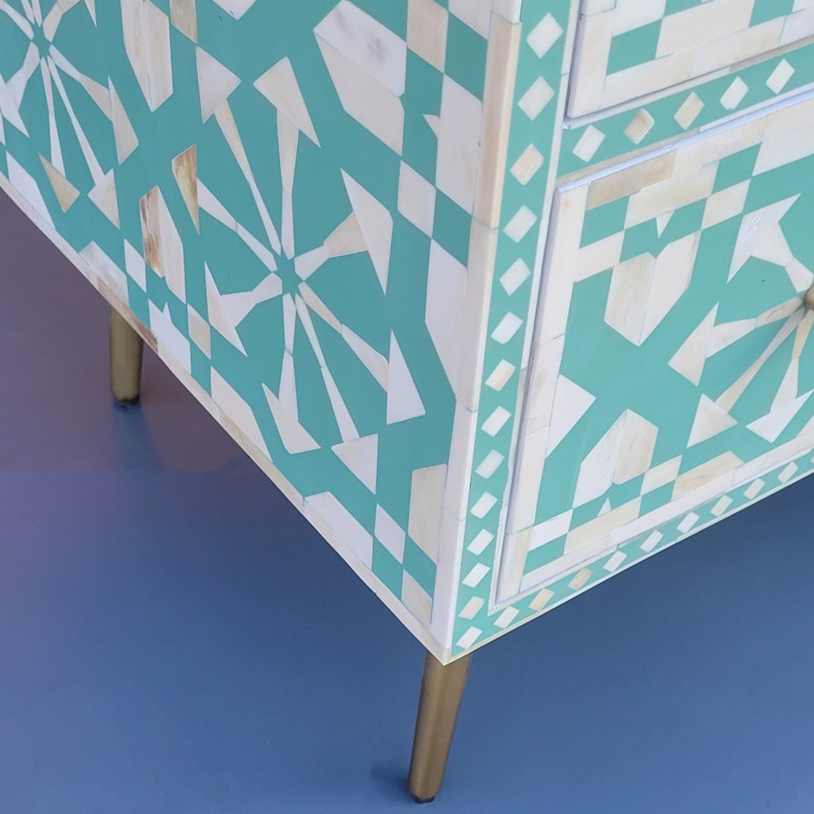 Bone Inlay Moroccan Six Drawer Dresser Bone Inlay Cabinet - Etsy