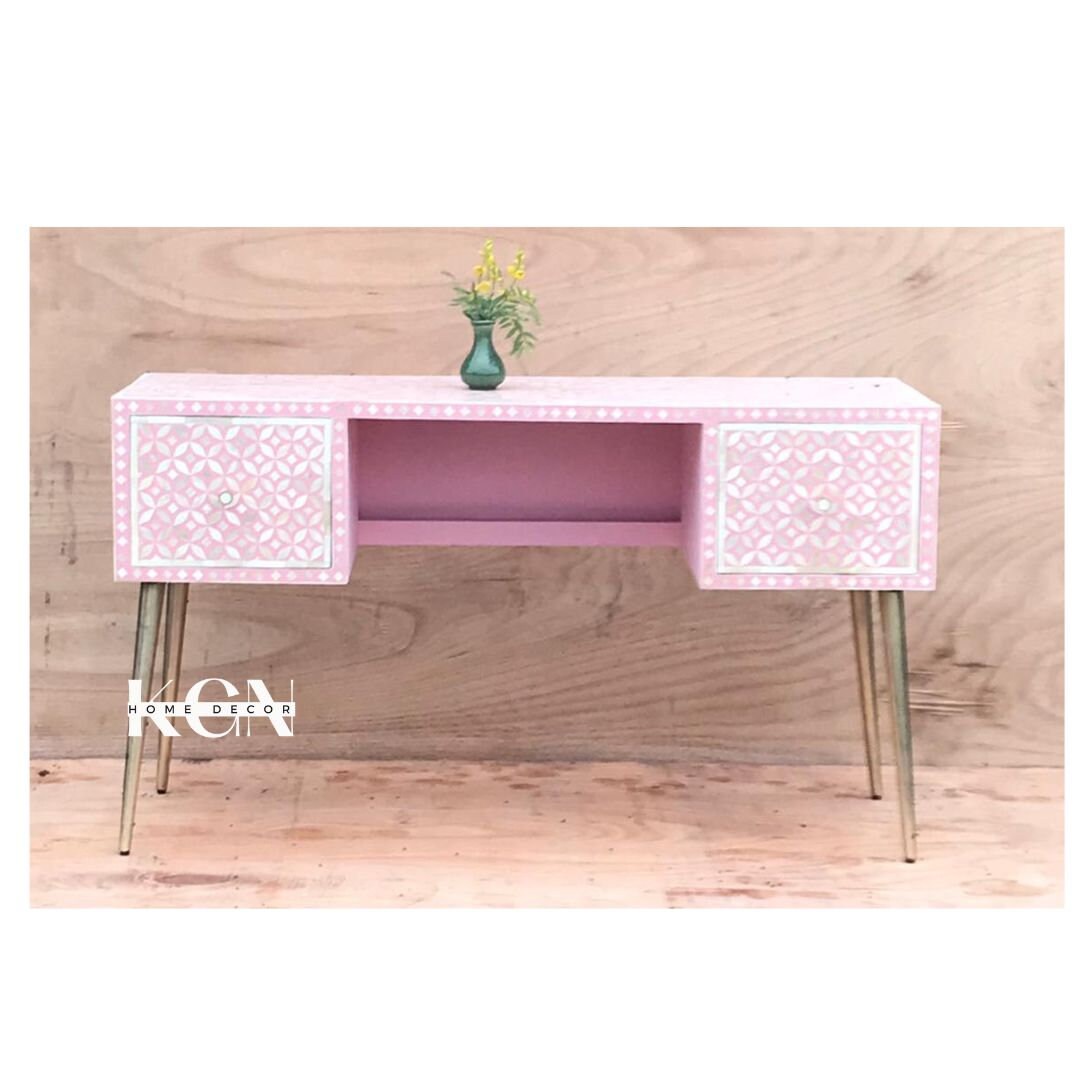 Bone Inlay Work Desk , Bone Inlay Laptop Table , Bone Inlay Console ...