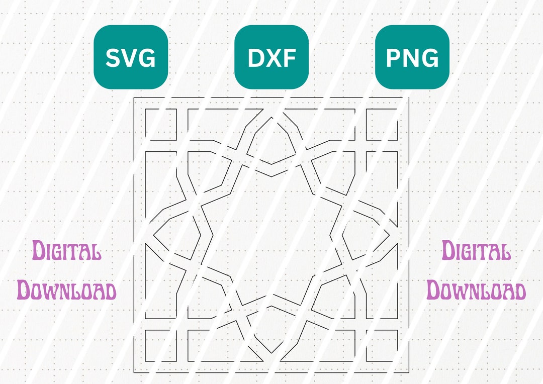Islamic Geometry Pattern, Instant Download, SVG, PNG, DXF, Vector, Wood ...