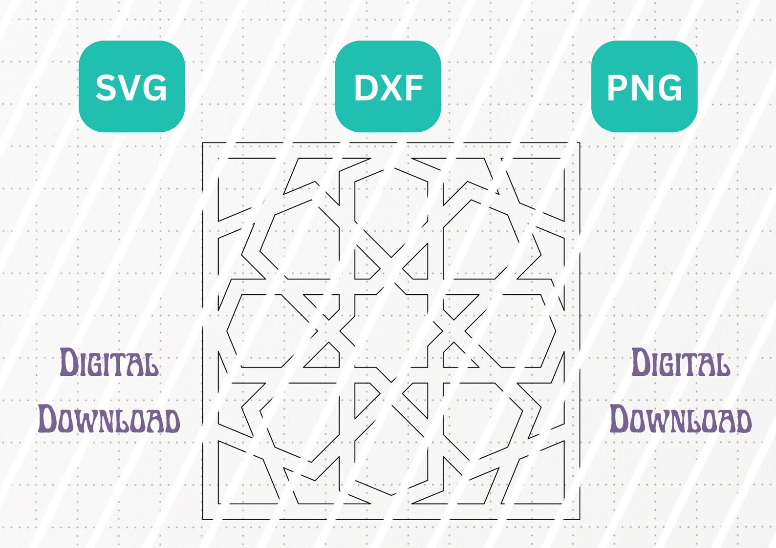Islamic Geometry Pattern, Instant Download, SVG, PNG, DXF, Wood Cutting ...