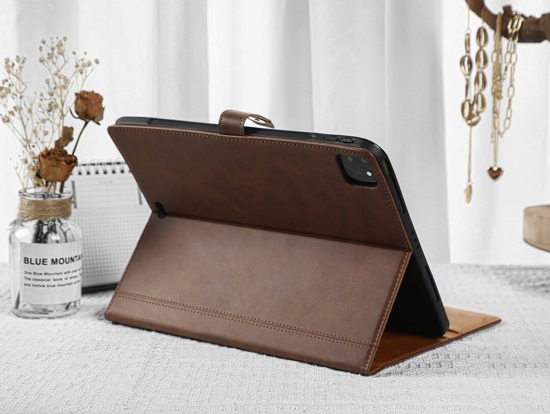 Vintage Brown Leather iPad Case for Air 5 4 3 Case, iPad Pro 11 12.9 ...