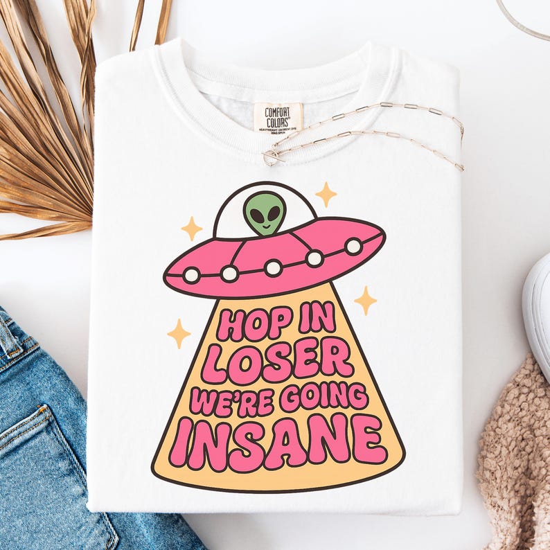 Retro Alien UFO PNG: Y2K Mental Health Humor (digital Download - Etsy