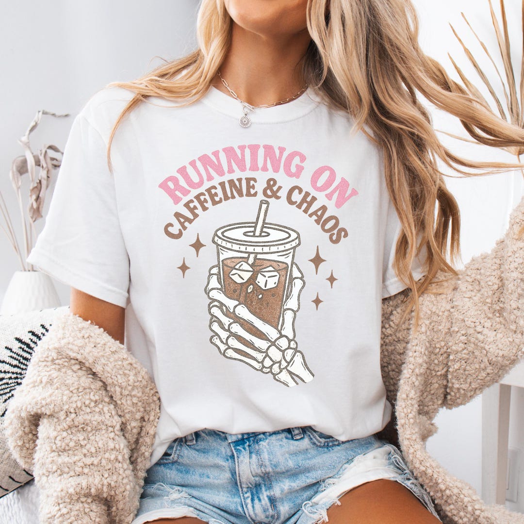 Retro Skeleton Coffee PNG | Caffeine & Chaos Design (digital Download ...