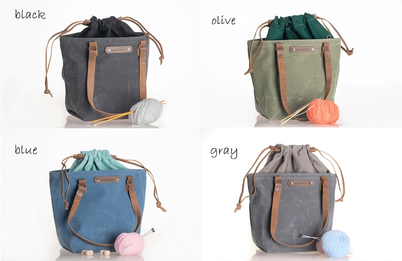 Knitting Project Tote Bag Large Project Bag Crochet Project - Etsy