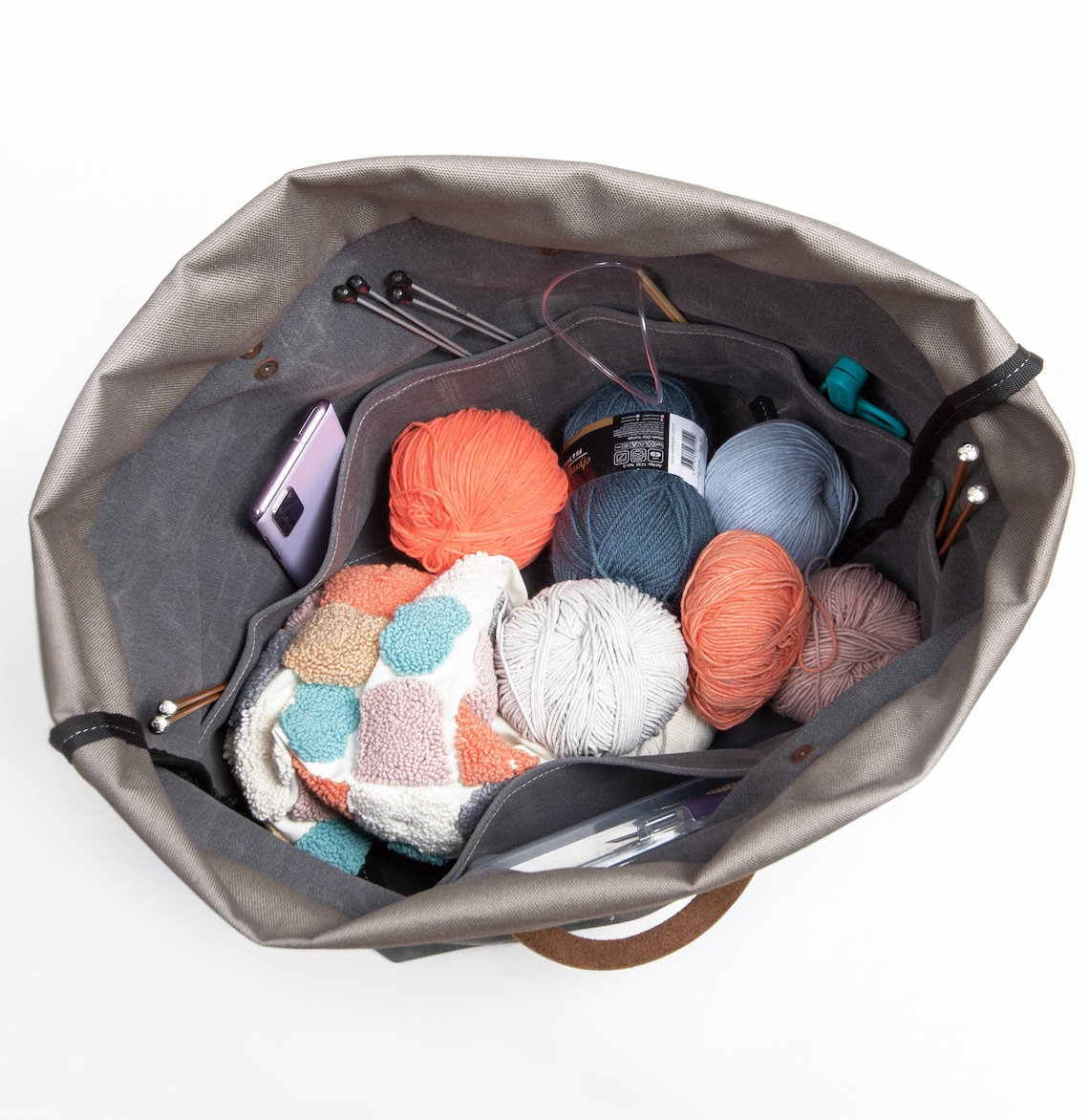 Knitting Project Tote Bag Crochet Project Bag Large Project - Etsy