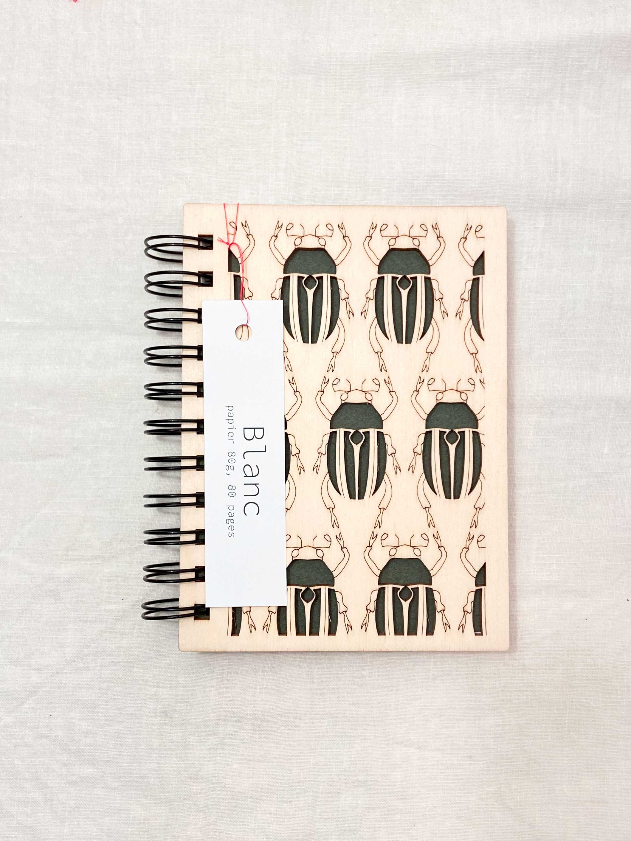 Pretty Little Notebook or Drawing Book in Wood Engraved With Scarab ...
