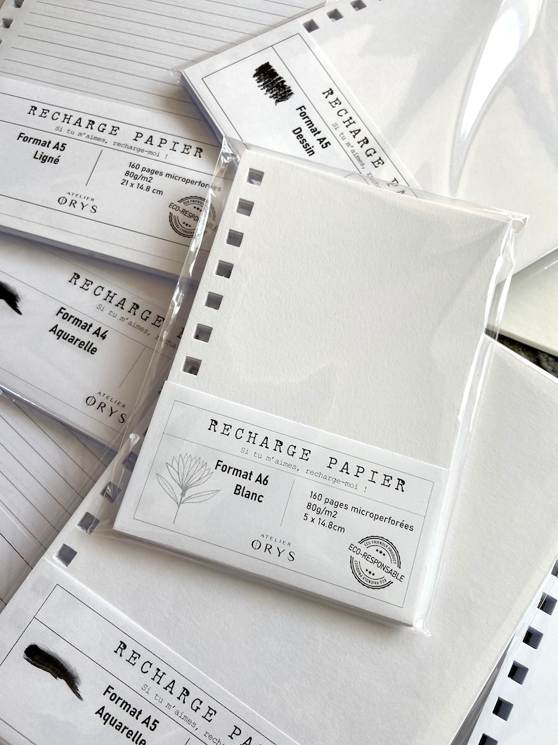 Perforated Paper Refill for Large A4 Spiral Notebook, White, Line ...