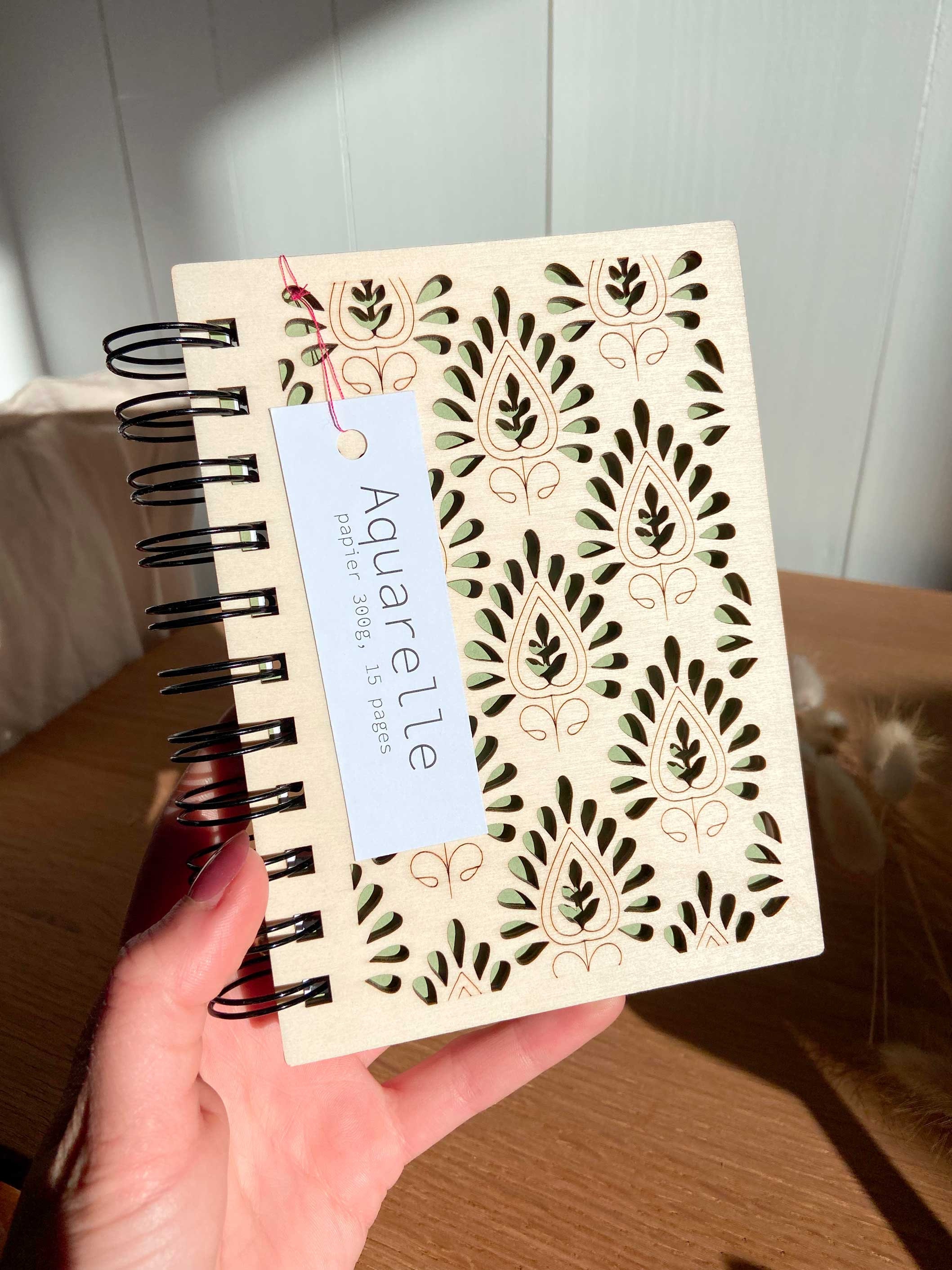 Pretty Little Notebook or Drawing Book in Wood Engraved With Indian ...