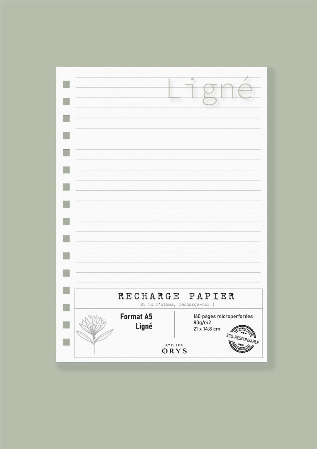 Paper Refill for A5 Spiral Notebook, White, Line, Drawing or Watercolor ...