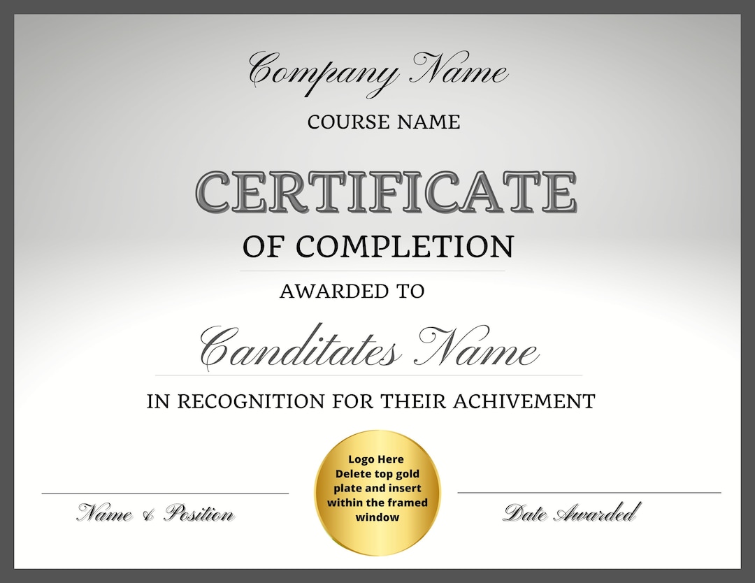 Editable Awards Certificate, Completion Certificate, Diploma ...