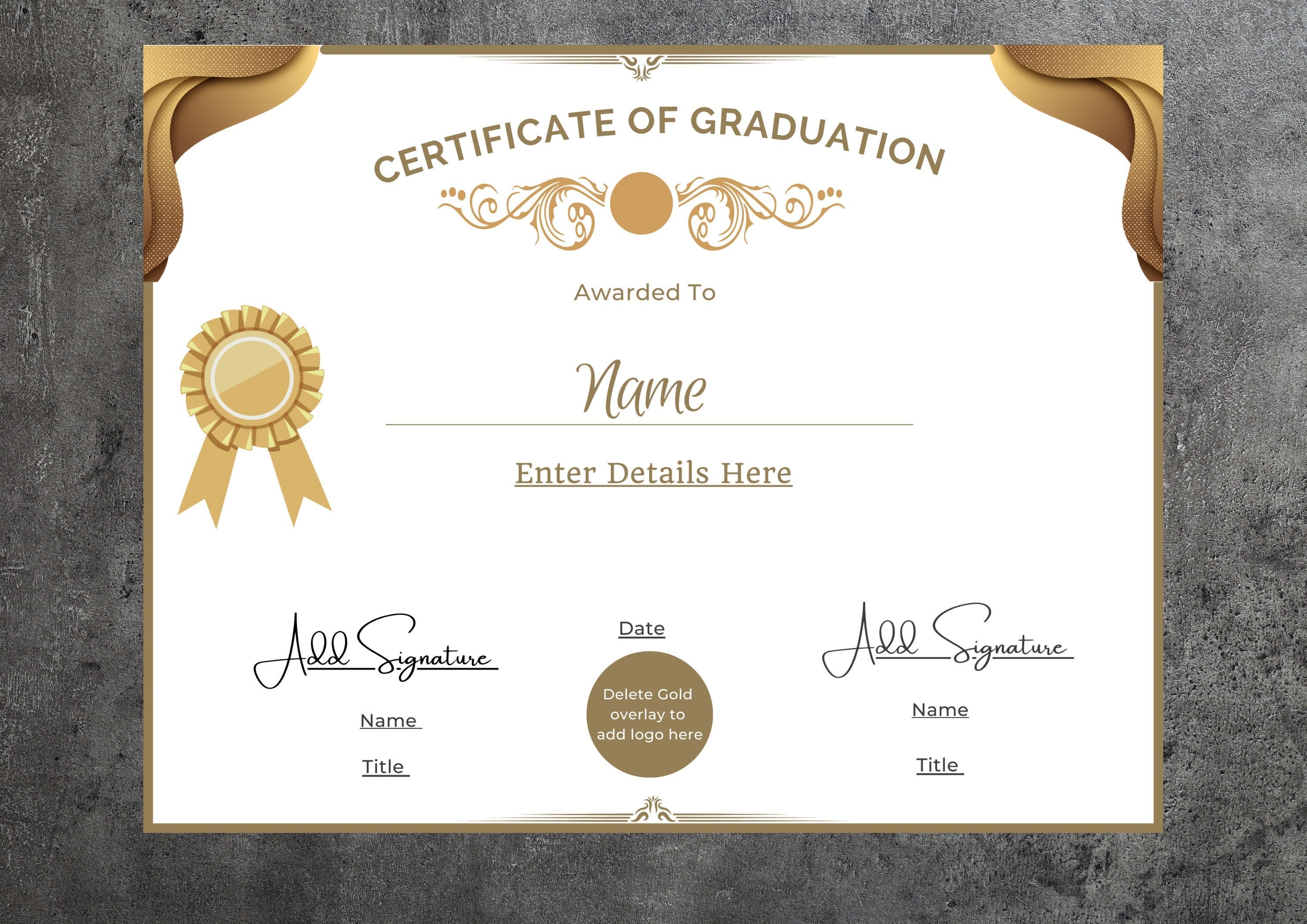 Editable Graduation Certificate, Diploma Certificate, Awards ...