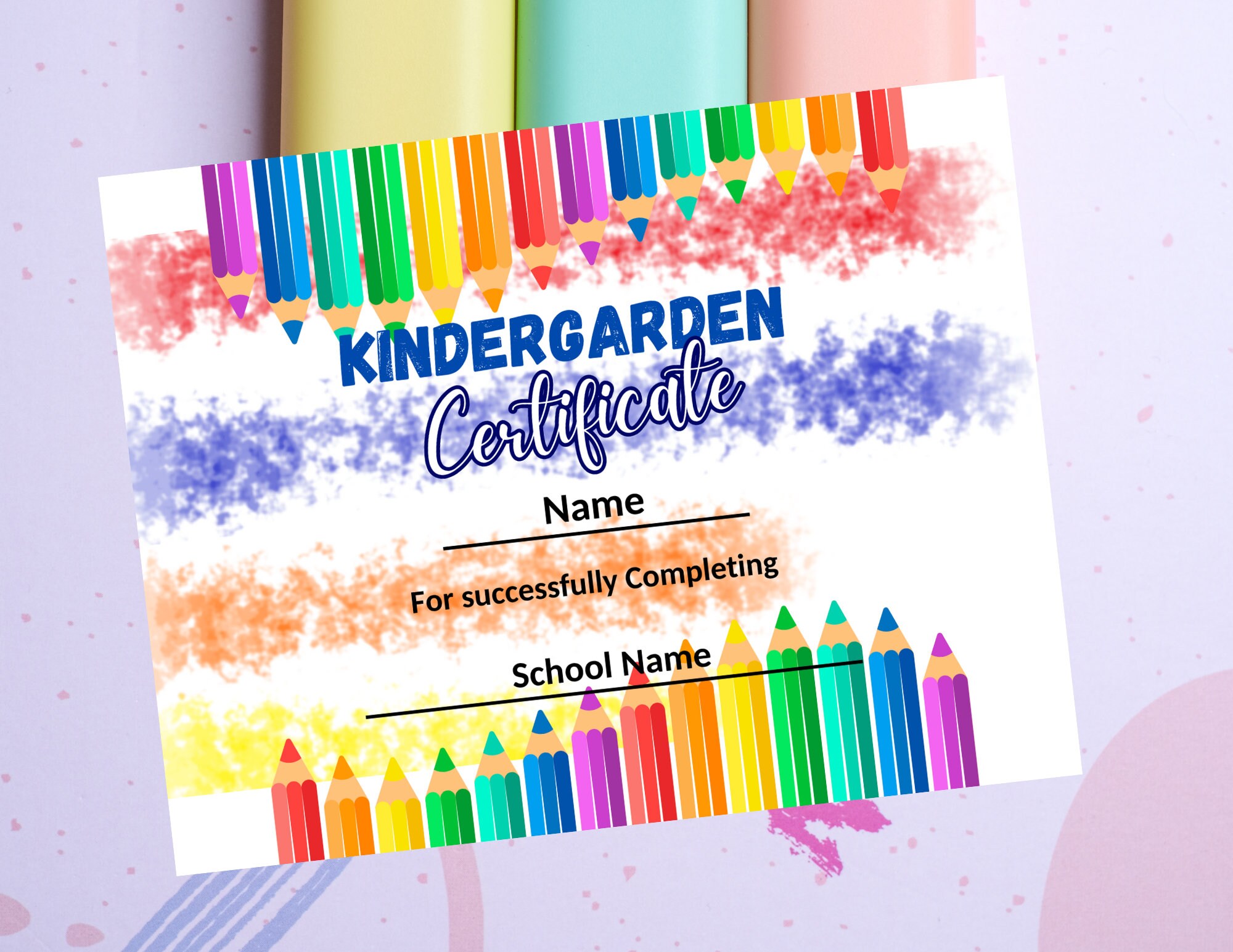 Editable Kids Kindergarten Preschool Certificate - Etsy