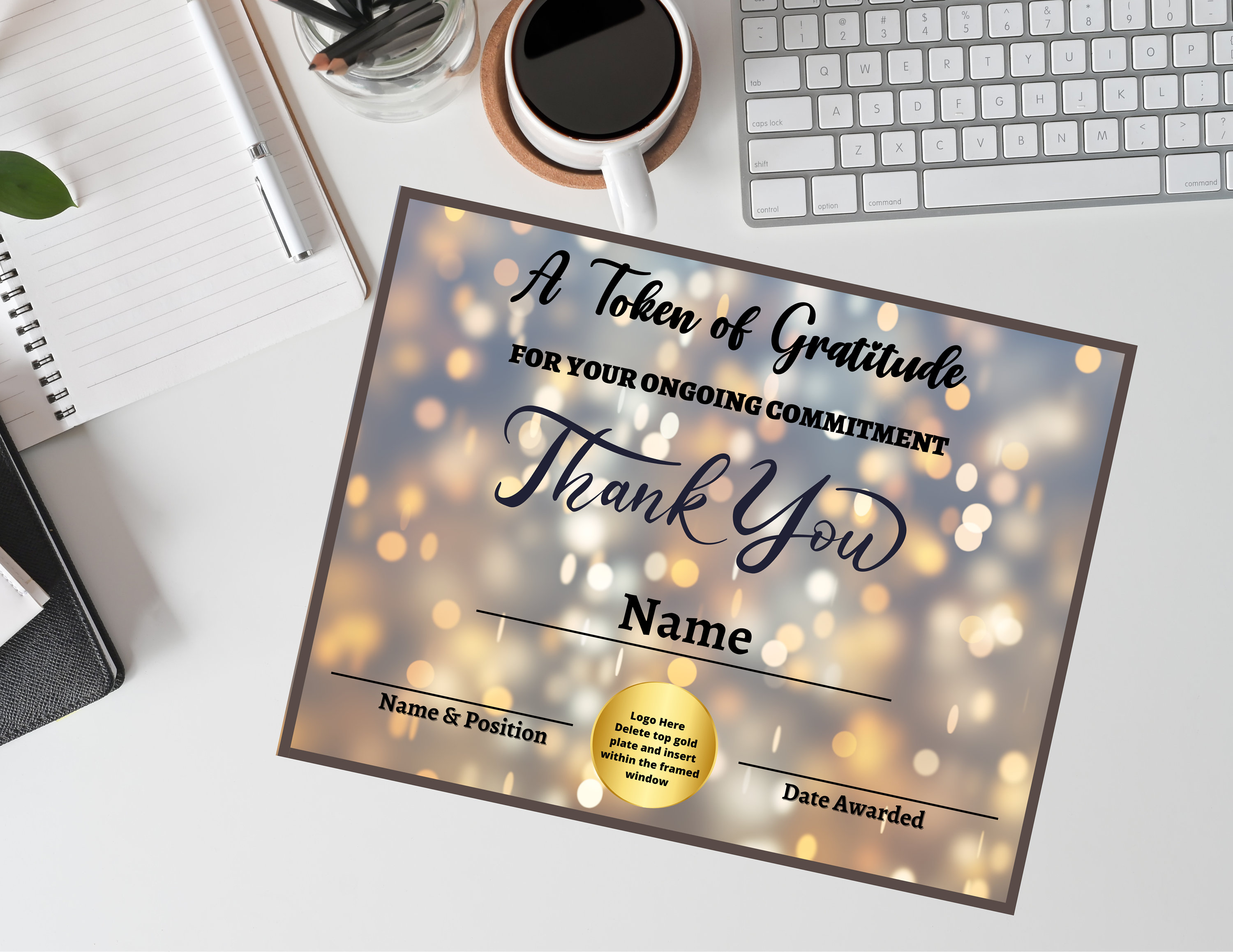 Editable Thank You Certificate, Recognition Certificate, Appreciation ...