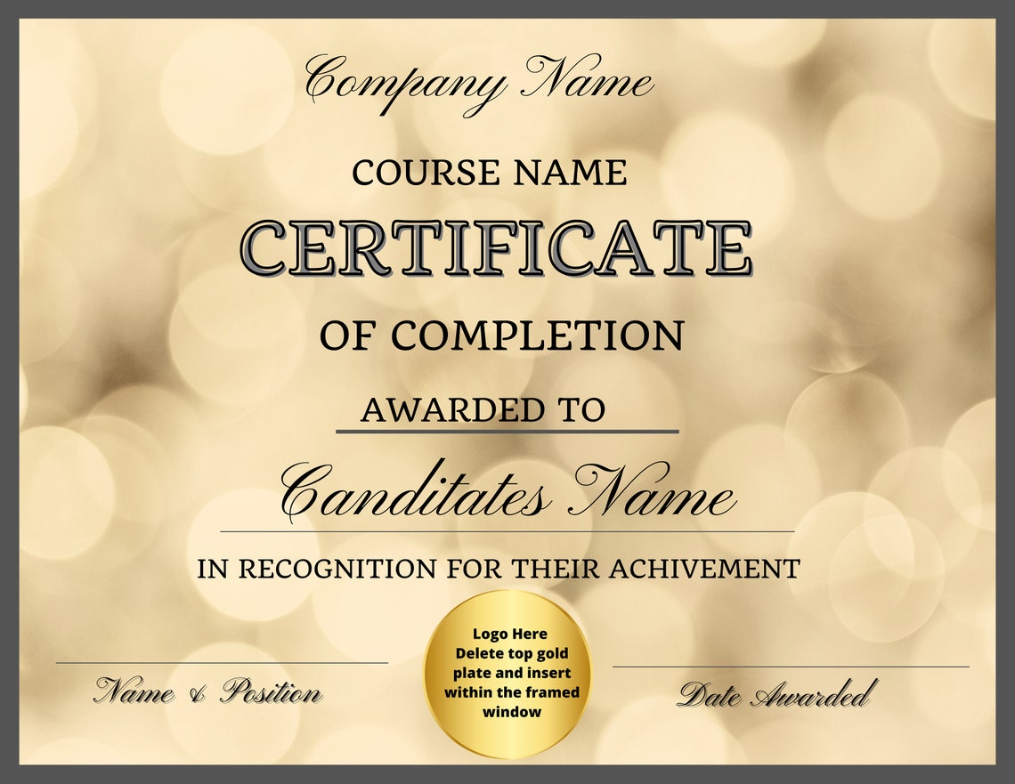 Editable Awards Certificate, Completion Certificate, Diploma ...