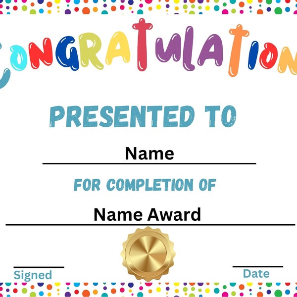 Certificate Coloring - Etsy