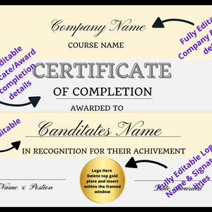Editable Thank You Certificate, Recognition Certificate, Appreciation ...