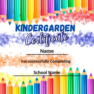Editable Kids Kindergarten Preschool Certificate - Etsy