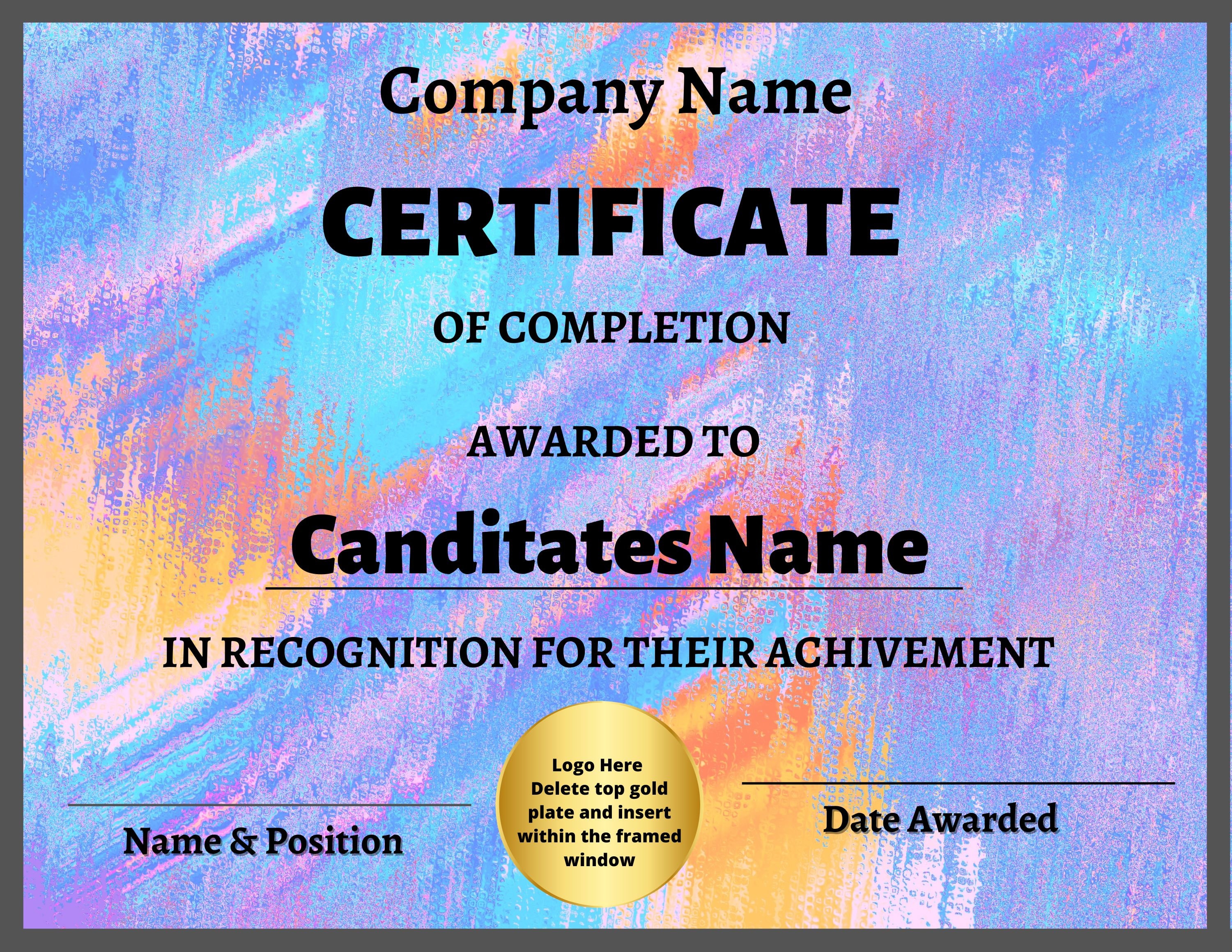 Editable Art Awards Certificate, Completion Certificate, Diploma ...