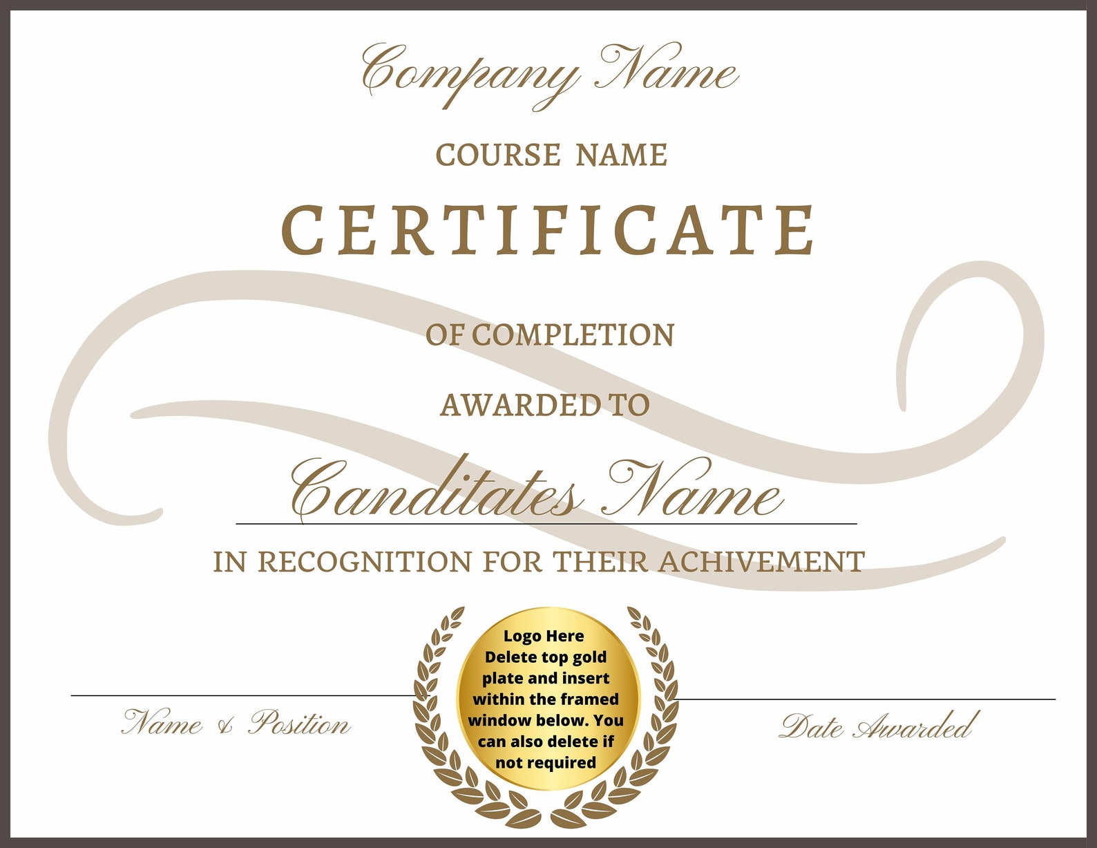 Editable Elegant Graduation Certificate. Fully Editable and Printable ...