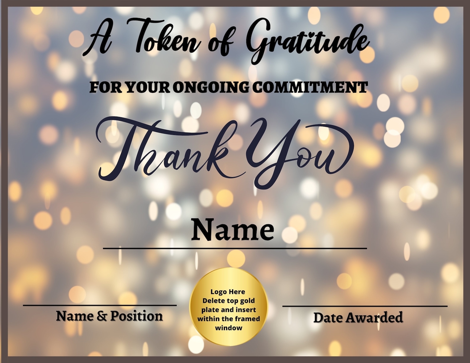 Editable Thank You Certificate, Recognition Certificate, Appreciation ...