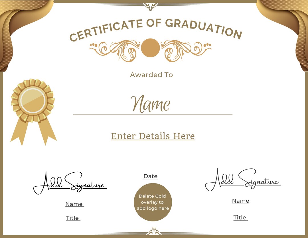 Editable Graduation Certificate, Diploma Certificate, Awards ...