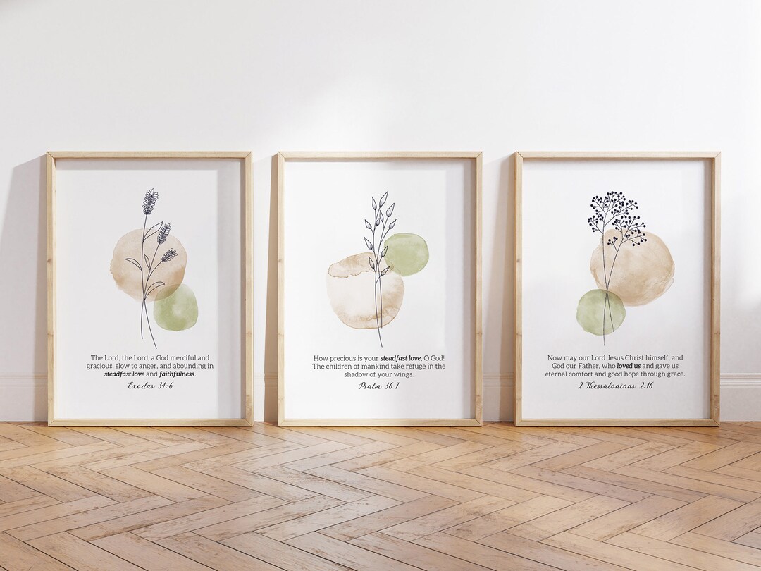 3 Bible Verse Printable Set | Christian Wall Art | Bible Verses Prints ...