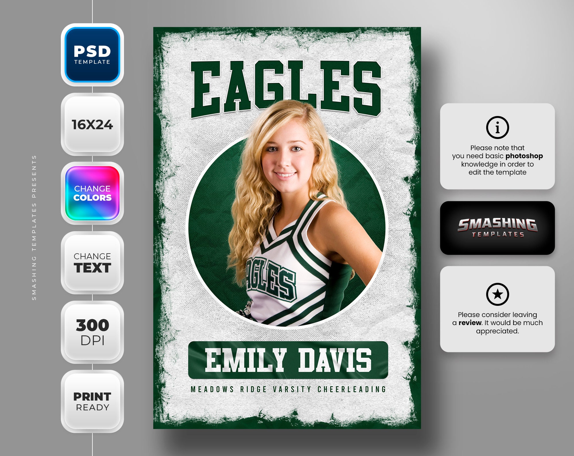 Photoshop Banner Template for All Sports -fully Editable - 16x24 ...