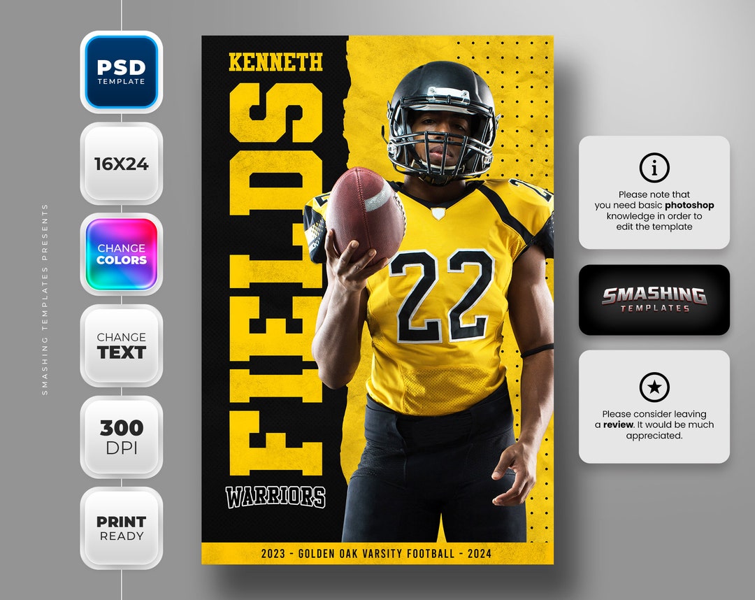 Photoshop Banner Template for All Sports - Fully Editable - 16x24 ...
