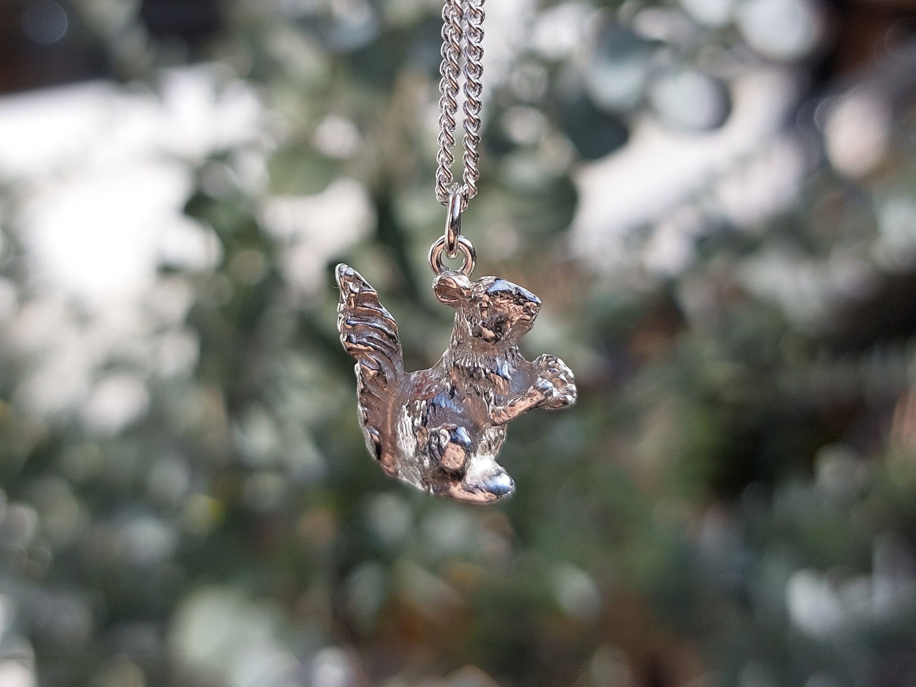 Silver Squirrel Pendant Necklace Cute Silver Animal Jewelry Inspired by ...